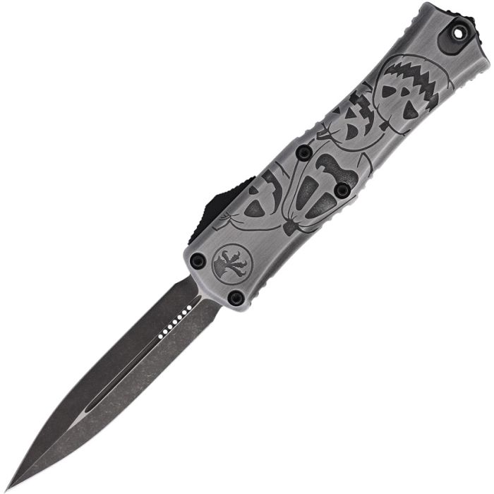 Microtech Mini Hera II D/E Signature Series Brushed Metal Jack o' Lant