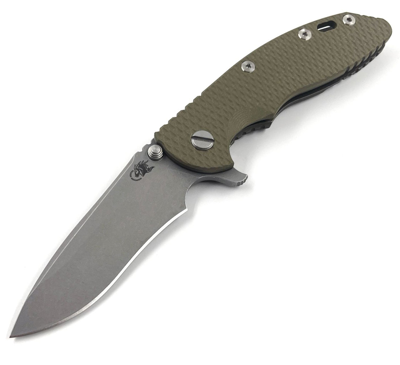 Hinderer XM-18 3.5 Recurve Tri-Way Battle Bronze OD Green G10